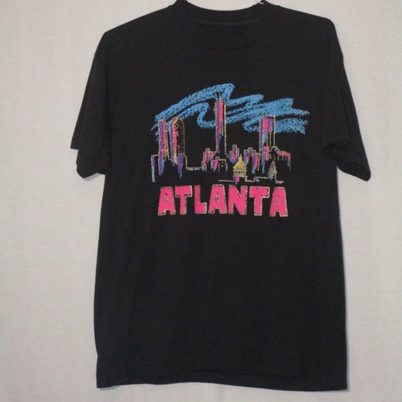 Shirts | Vintage Neon Atlanta Graphic Tshirt | Poshmark